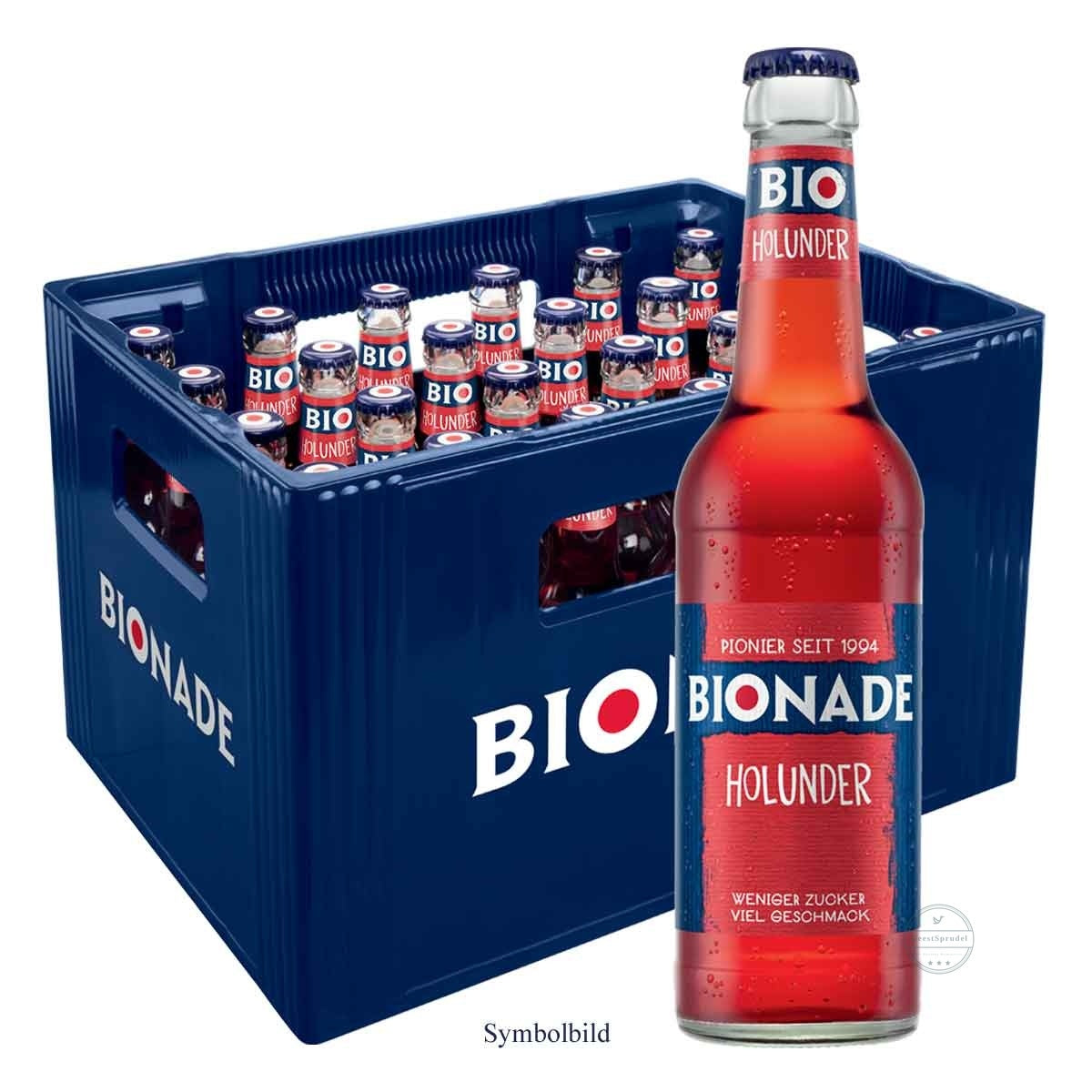Bionade Holunder 1 x Kasten 12 x 0,33l Glas (Mehrweg), zzgl. 2,46 € Pf – GeestSprudel
